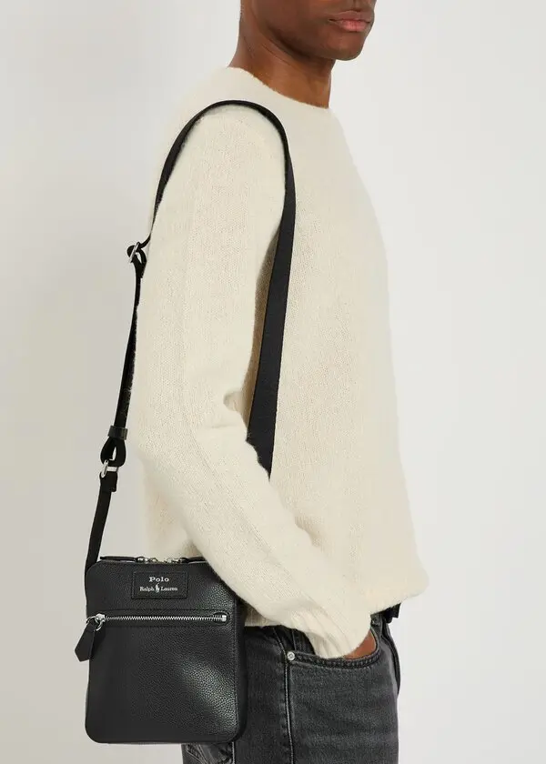 Polo Ralph Lauren Logo Pebbled Leather Cross-body Bag