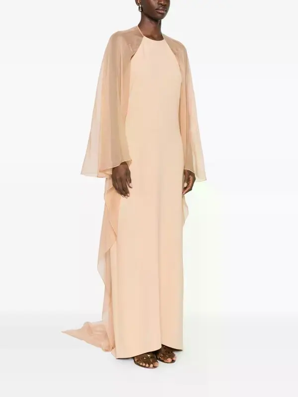 Alberta Ferretti Halterneck Overlay Dress