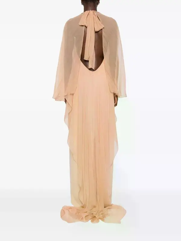 Alberta Ferretti Halterneck Overlay Dress