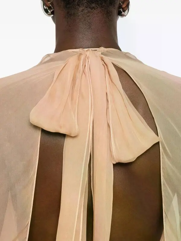 Alberta Ferretti Halterneck Overlay Dress