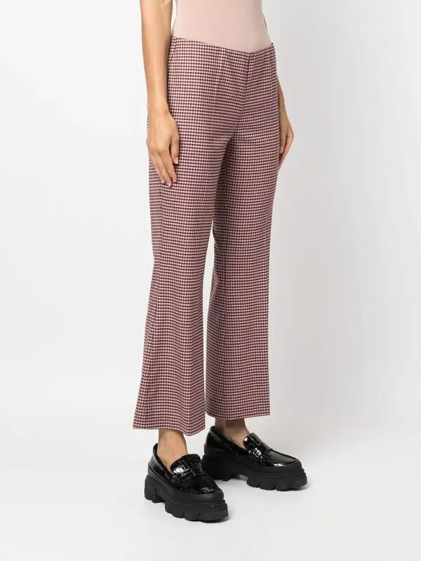 PAROSH Houndstooth Flared Trousers