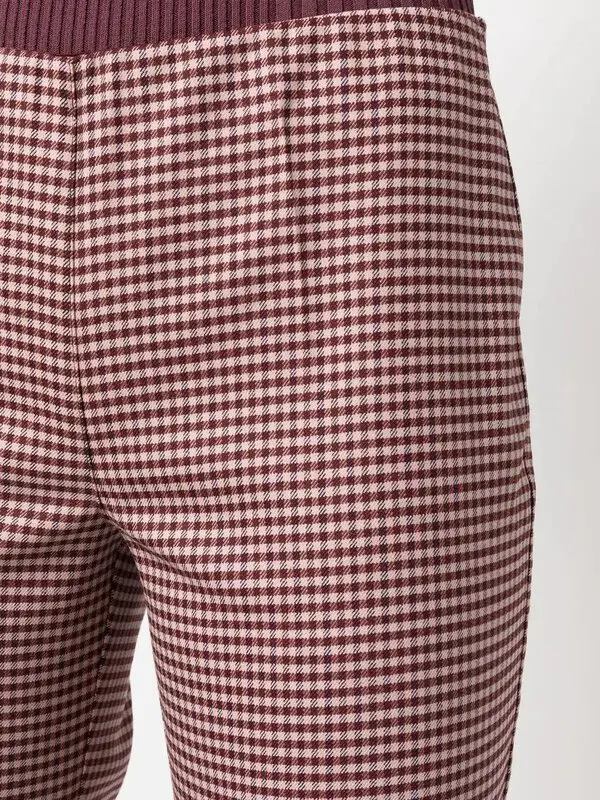 PAROSH Houndstooth Flared Trousers