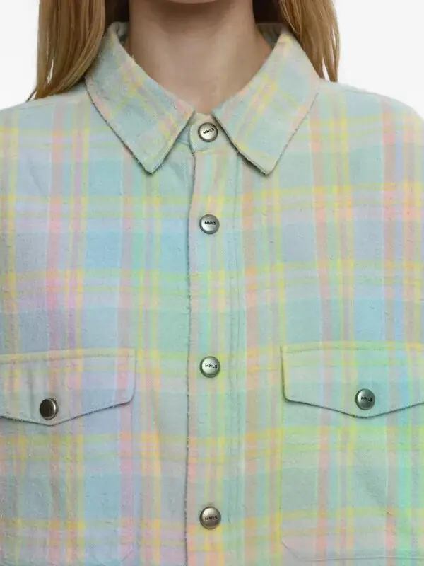 MAINLESS Flap Pockets Plaid Shirt