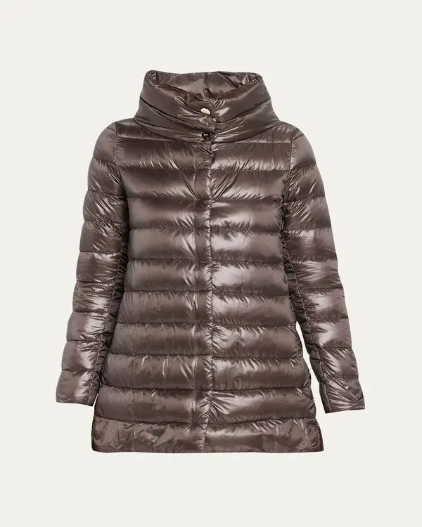 Herno Amelia Ultra-light A-line Down Jacket - Anthracite