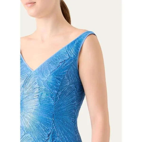 Akris Lacquered Sea Faille Sleeveless Midi Dress - Twilight