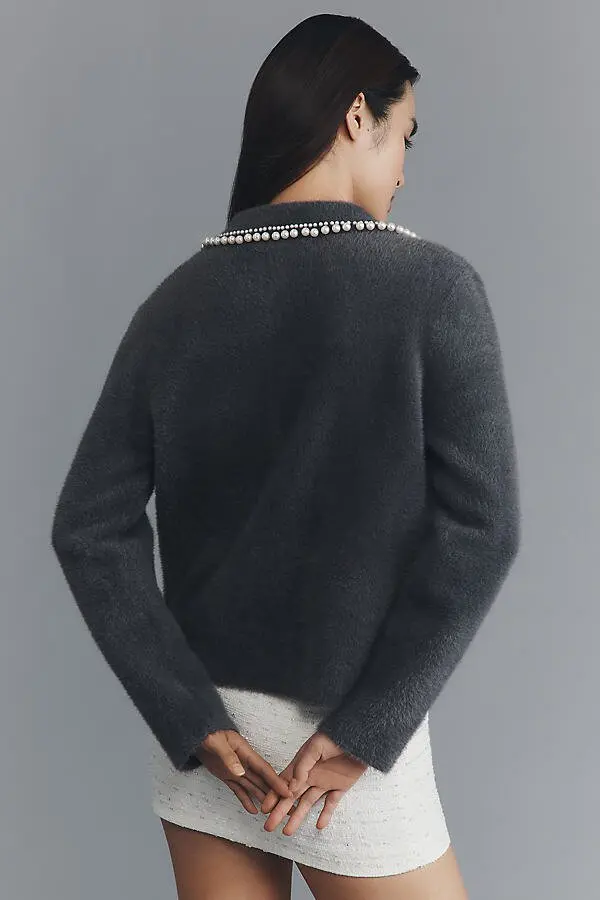 NVLT Pearl Collar Knit Jacket