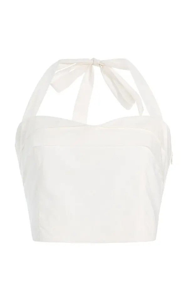 Posse Rue Cotton Halter Top - Ivory