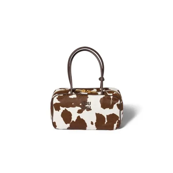 Miu Miu Beau Calf Hair Bag - White/burnt Sienna