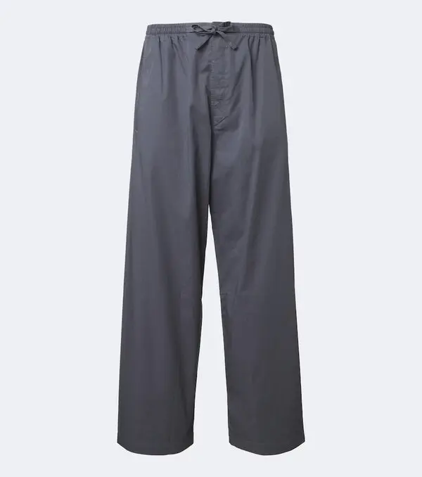 LEMAIRE Cotton Twill Wide-leg Pants - Blue
