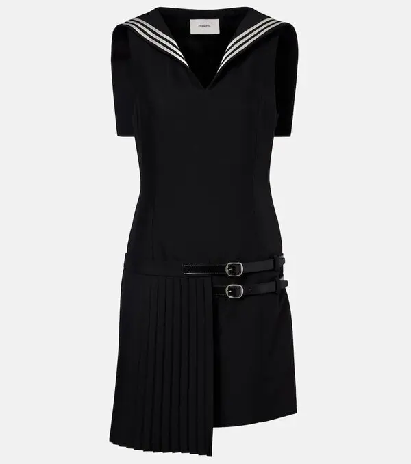 Coperni Belted Pleated Mini Dress
