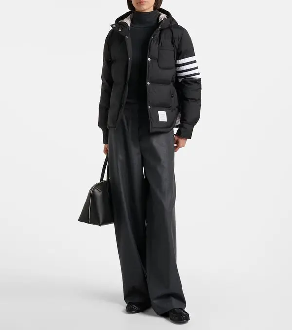 Thom Browne 4-bar Hooded Quilted Down Jacket