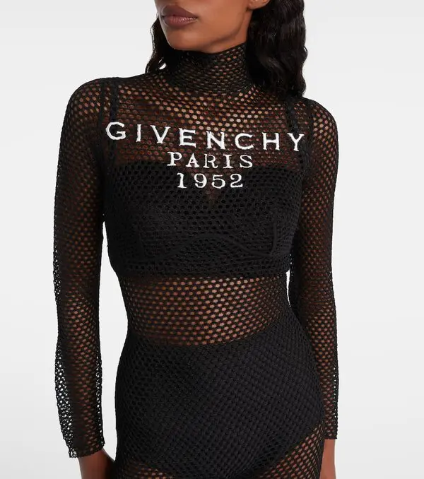 Givenchy Mesh Turtleneck Bodysuit