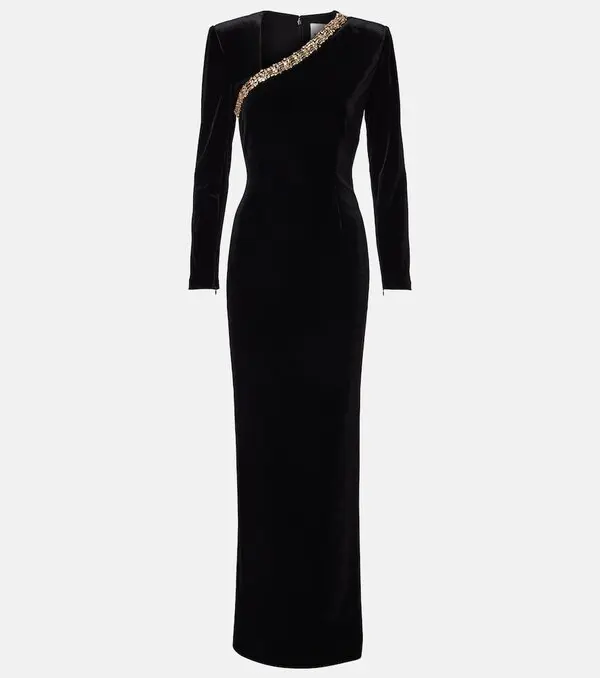 Roland Mouret Embellished Gown - Black