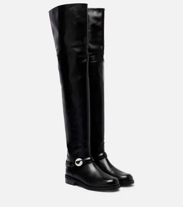 Coperni Logo Leather Over-the-knee Boots
