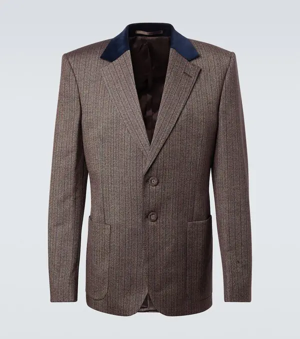 WALES BONNER Alto Pinstripe Wool-blend Blazer