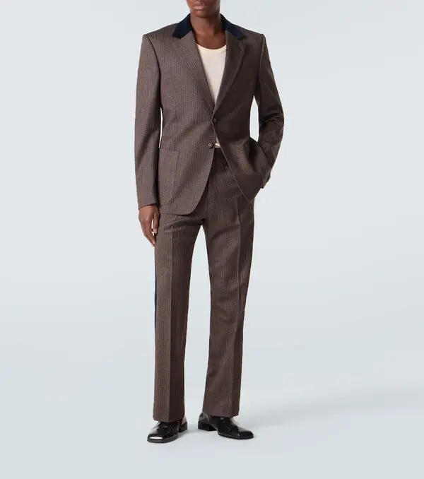 WALES BONNER Alto Pinstripe Wool-blend Blazer