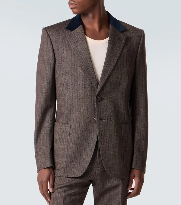 WALES BONNER Alto Pinstripe Wool-blend Blazer