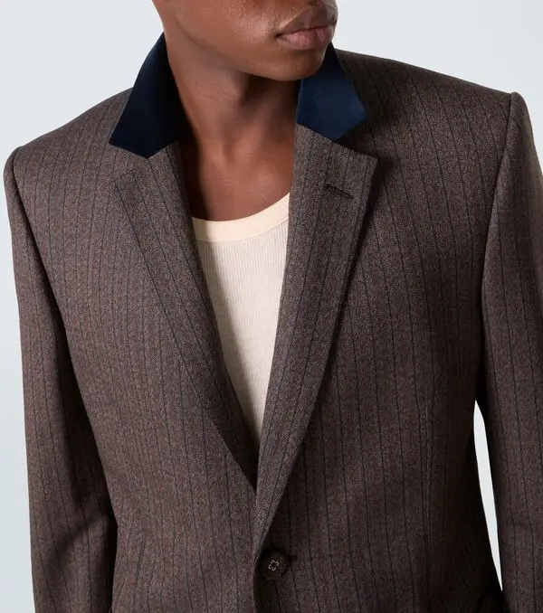 WALES BONNER Alto Pinstripe Wool-blend Blazer