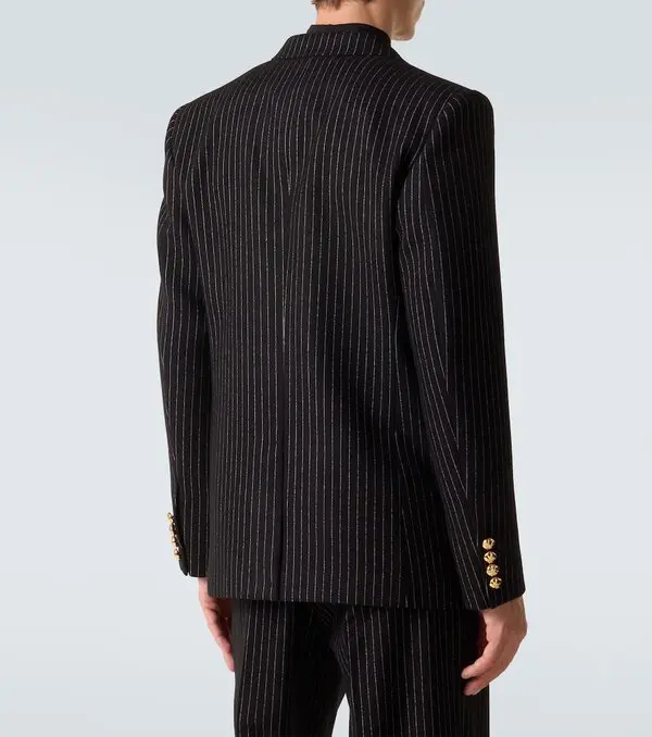 Valentino Garavani Chalk Stripe Wool And Silk Blazer
