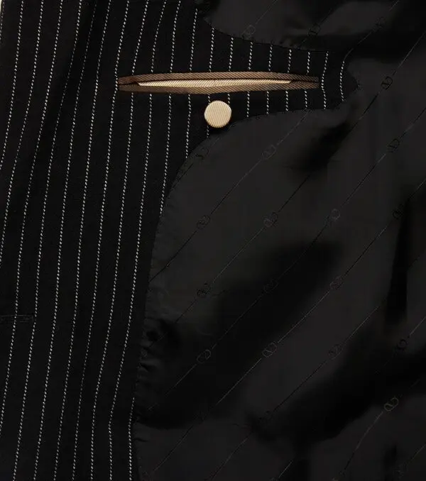 Valentino Garavani Chalk Stripe Wool And Silk Blazer