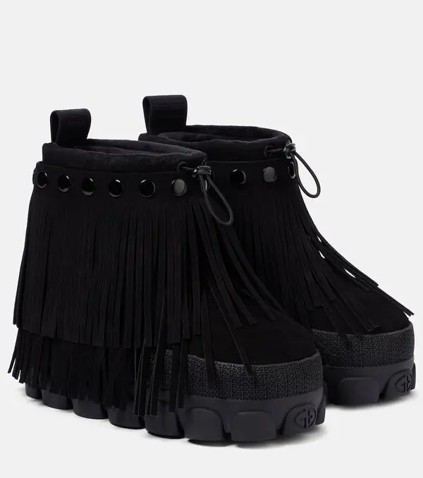 Goldbergh Fringed Suede Snow Boots - Black