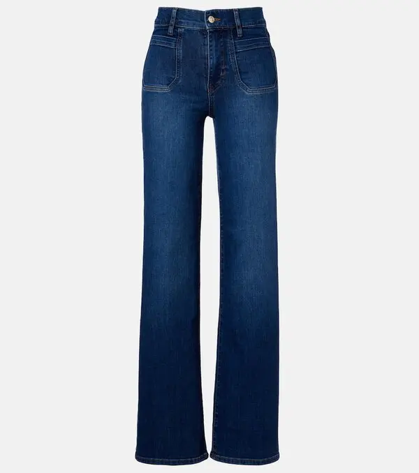 FRAME Le Slim Palazzo Long Wide-leg Jeans - Blue