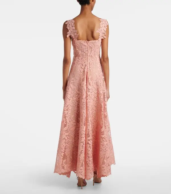 Oscar De La Renta Guipure Lace Cocktail Dress - Pink | Editorialist