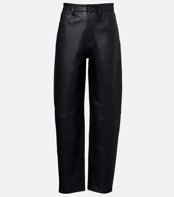 FRAME Neat Leather Straight Pants