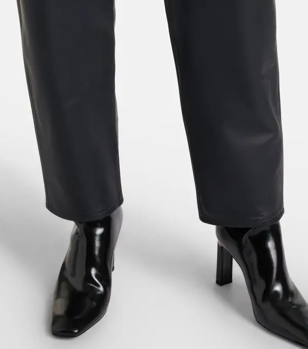 FRAME Neat Leather Straight Pants
