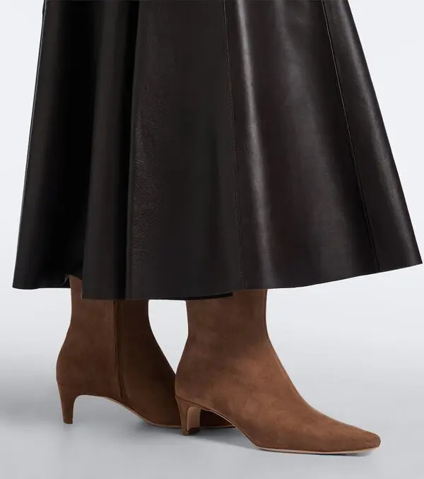 Staud Wally Suede Ankle Boots - Beige