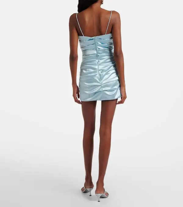 Dolce & Gabbana Ruched Satin Minidress - Blue