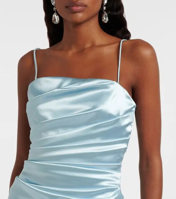 Dolce & Gabbana Ruched Satin Minidress - Blue