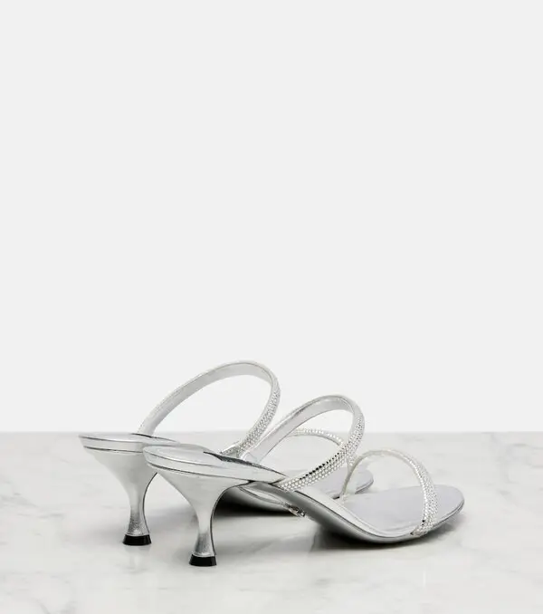 Dolce & Gabbana 60 Crystal-embellished Satin Mules