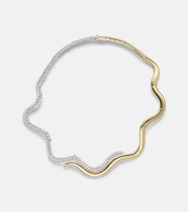 Yeprem 18kt White And Yellow Gold Diamond Necklace - Silver
