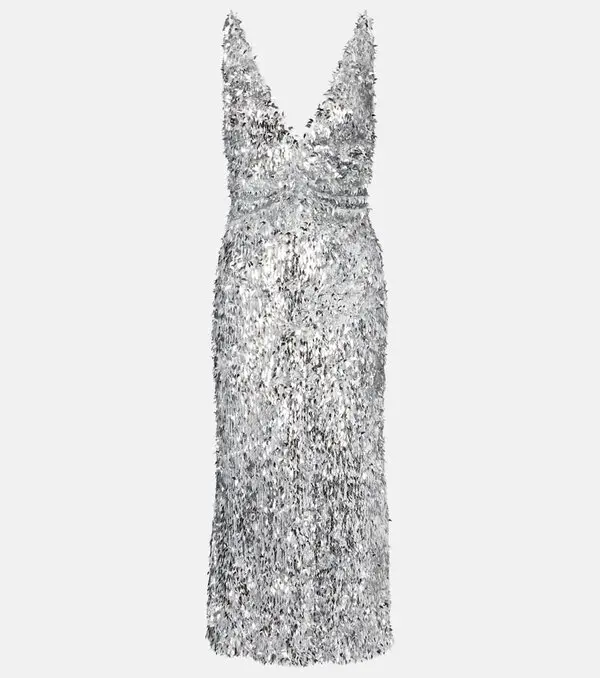Dolce & Gabbana Tinsel Cocktail Dress - Silver