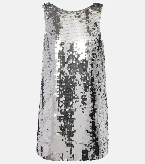 Dolce & Gabbana Sequined Mini Dress - Silver