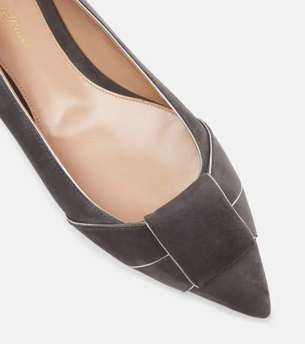 GIANVITO ROSSI Suede Ballet Flats - Grey