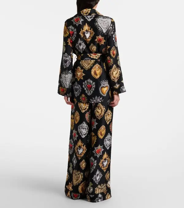 Dolce & Gabbana Devotion Silk Twill Palazzo Pants