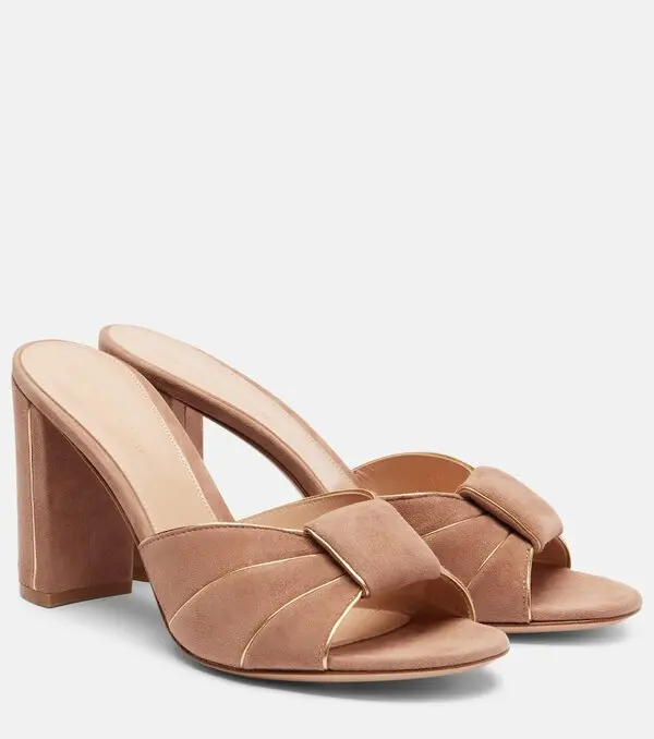 GIANVITO ROSSI Suede Mules - Pink