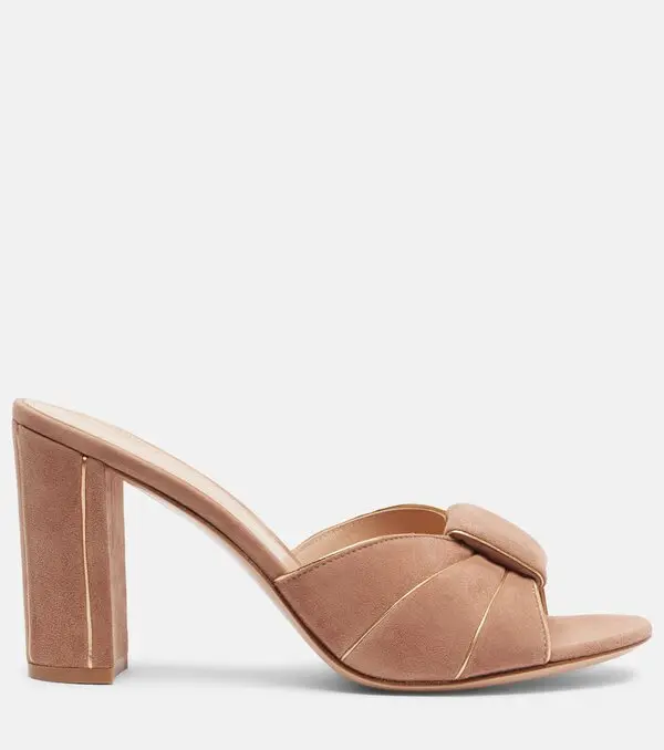 GIANVITO ROSSI Suede Mules - Pink