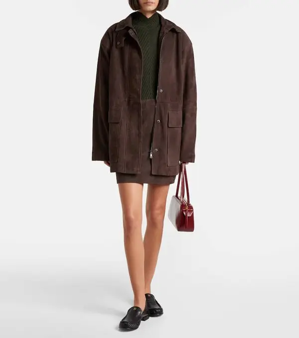 ROTATE BY BIRGER CHRISTENSEN Oversized Suede Jacket