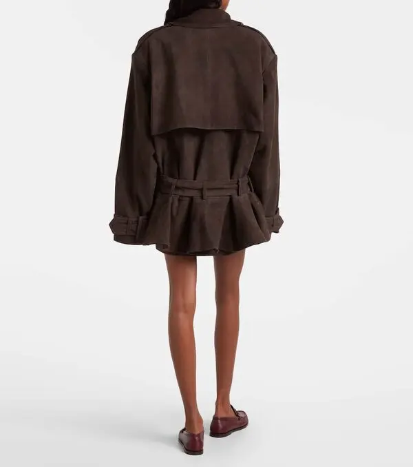 ROTATE BY BIRGER CHRISTENSEN Oversized Suede Biker Jacket