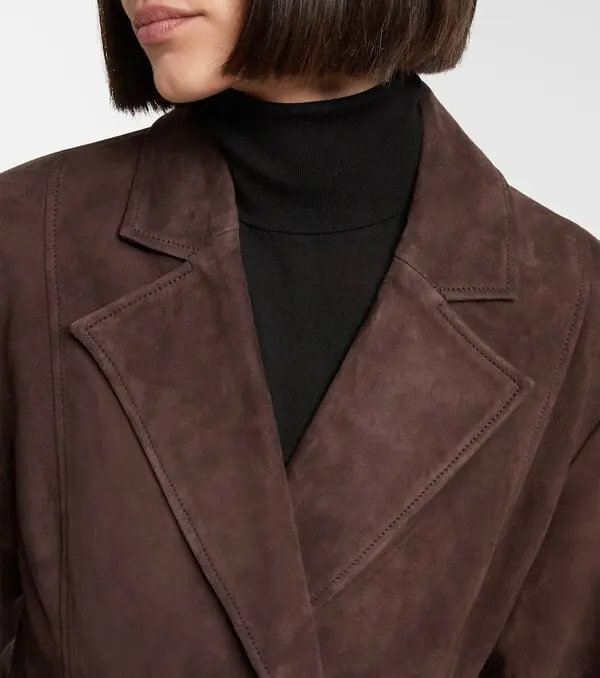 ROTATE BY BIRGER CHRISTENSEN Double-breasted Suede Coat