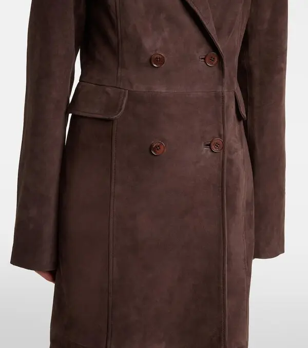 ROTATE BY BIRGER CHRISTENSEN Double-breasted Suede Coat