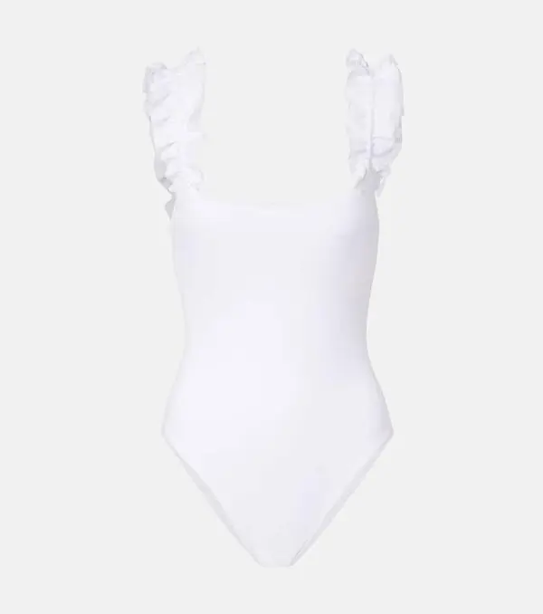 KARLA COLLETTO Evie Ruffled Swimsuit - White