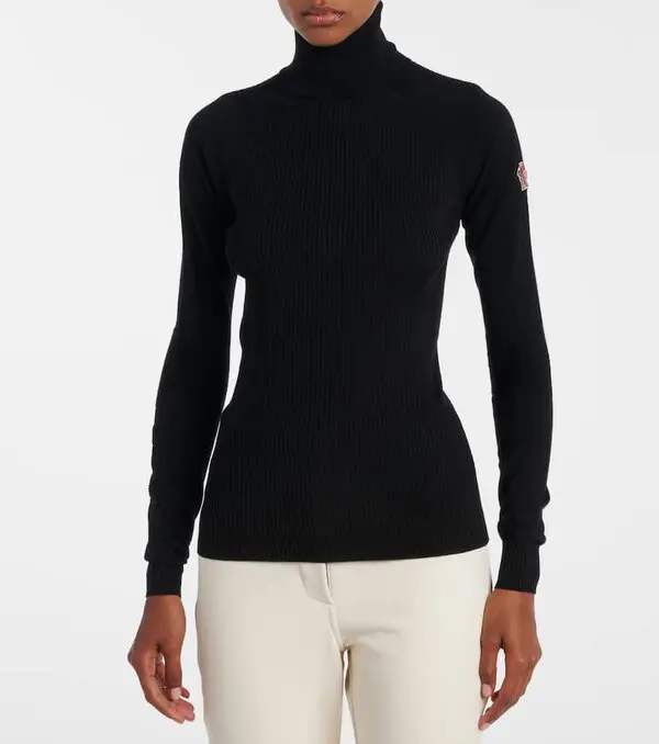 Moncler Wool-blend Turtleneck Sweater - Black