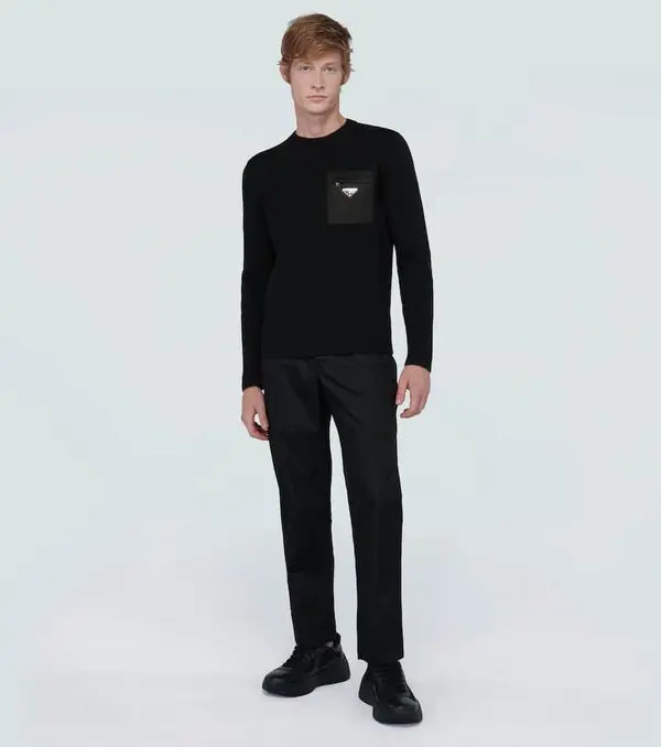 Prada Crewneck Sweater With Pocket
