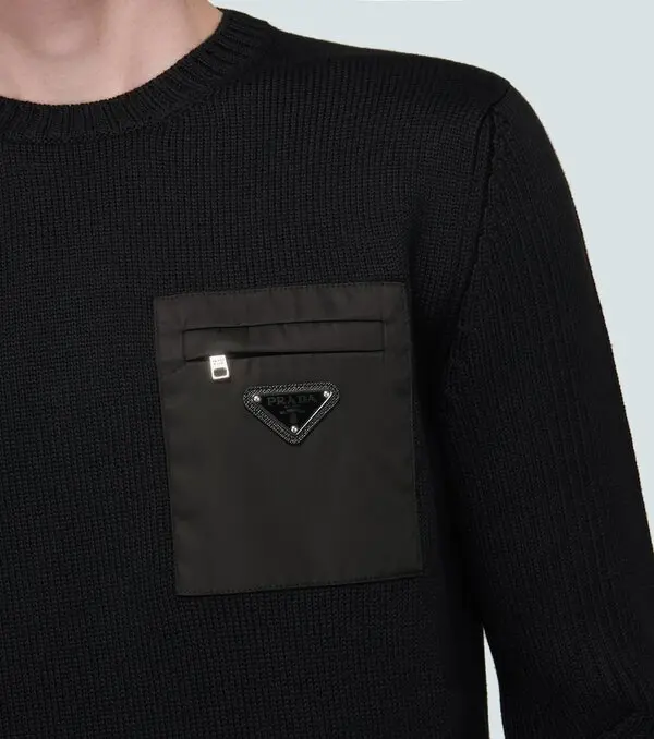 Prada Crewneck Sweater With Pocket
