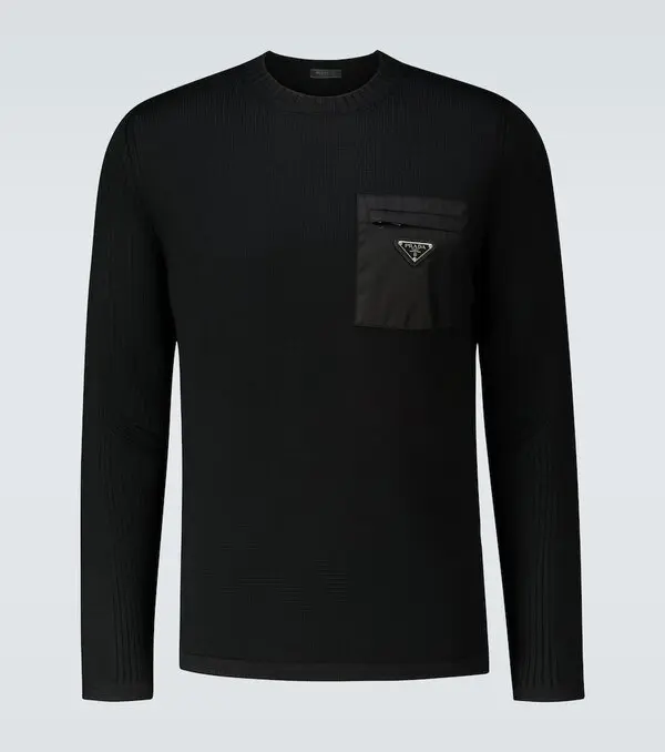 Prada Crewneck Sweater With Pocket
