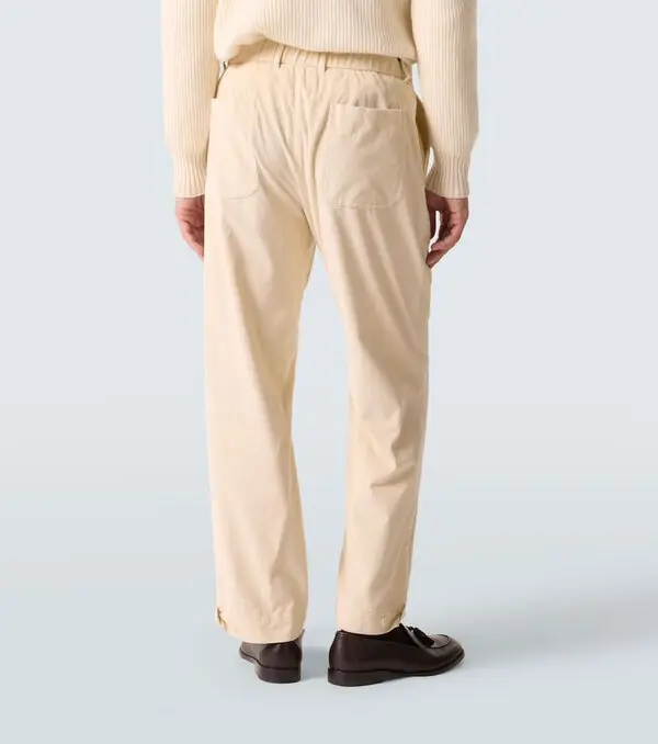 Brioni Cotton And Wool Corduroy Straight Pants